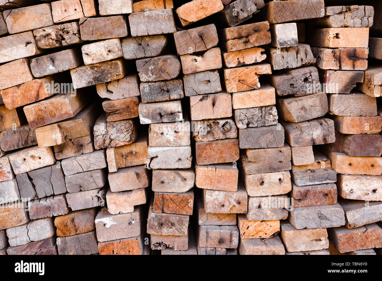 Lumber mill with full of cutting woods warehouse. Factory and ...