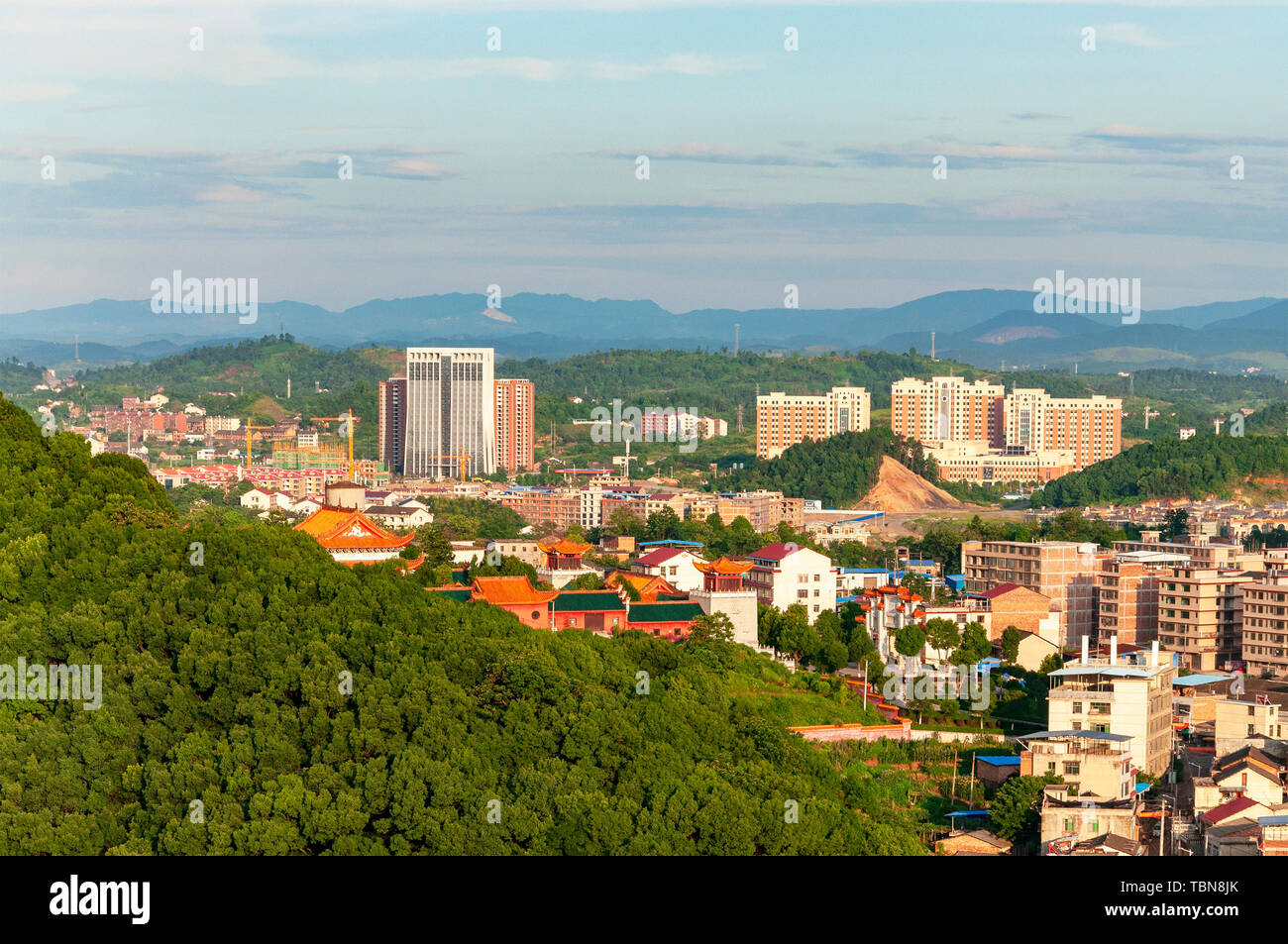 Finance high rise building city no one in the air hi-res stock ...