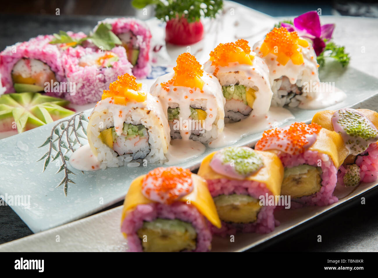 Sushi rows hi-res stock photography and images - Alamy