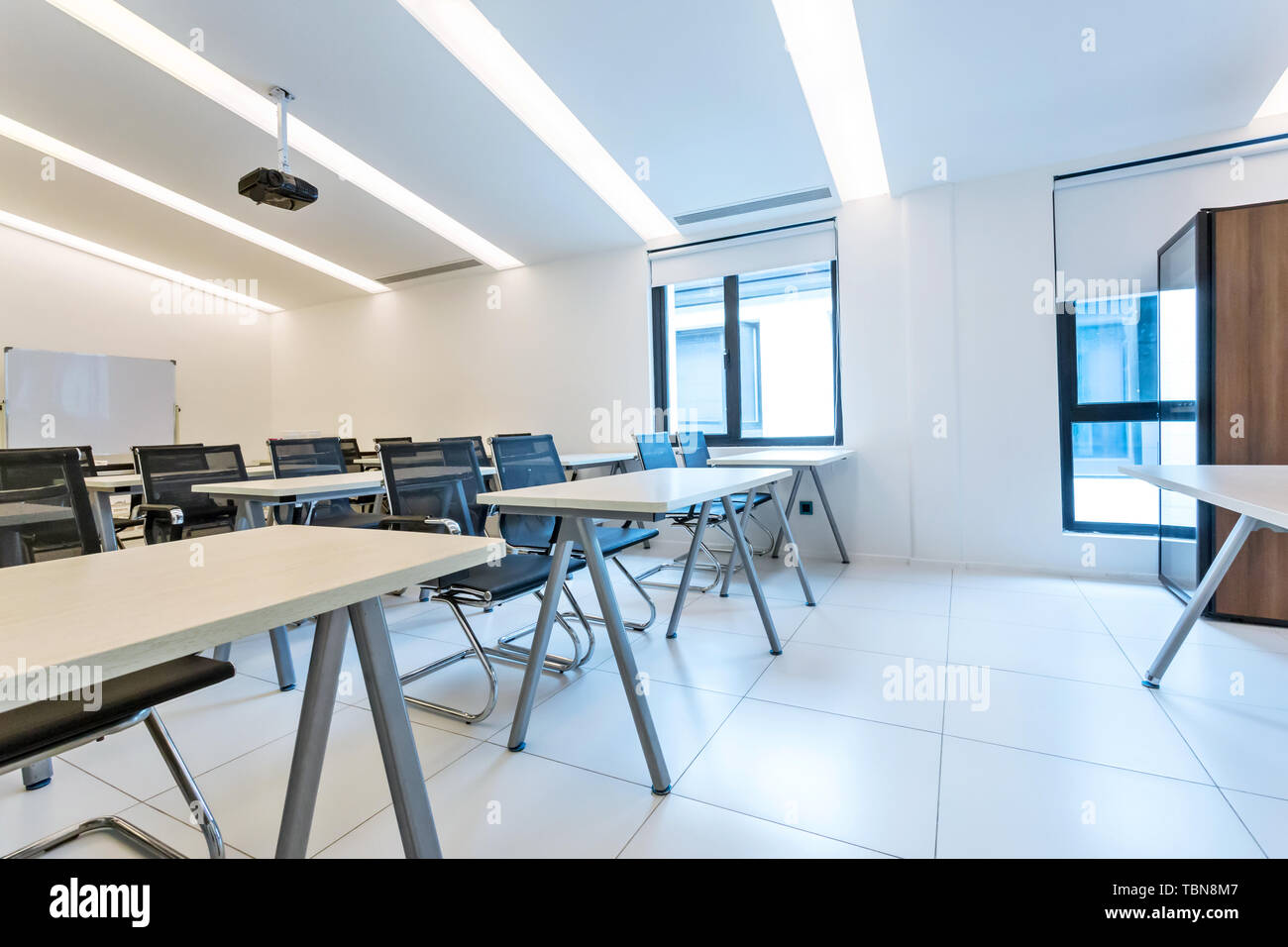Interior of training room Stock Photo - Alamy
