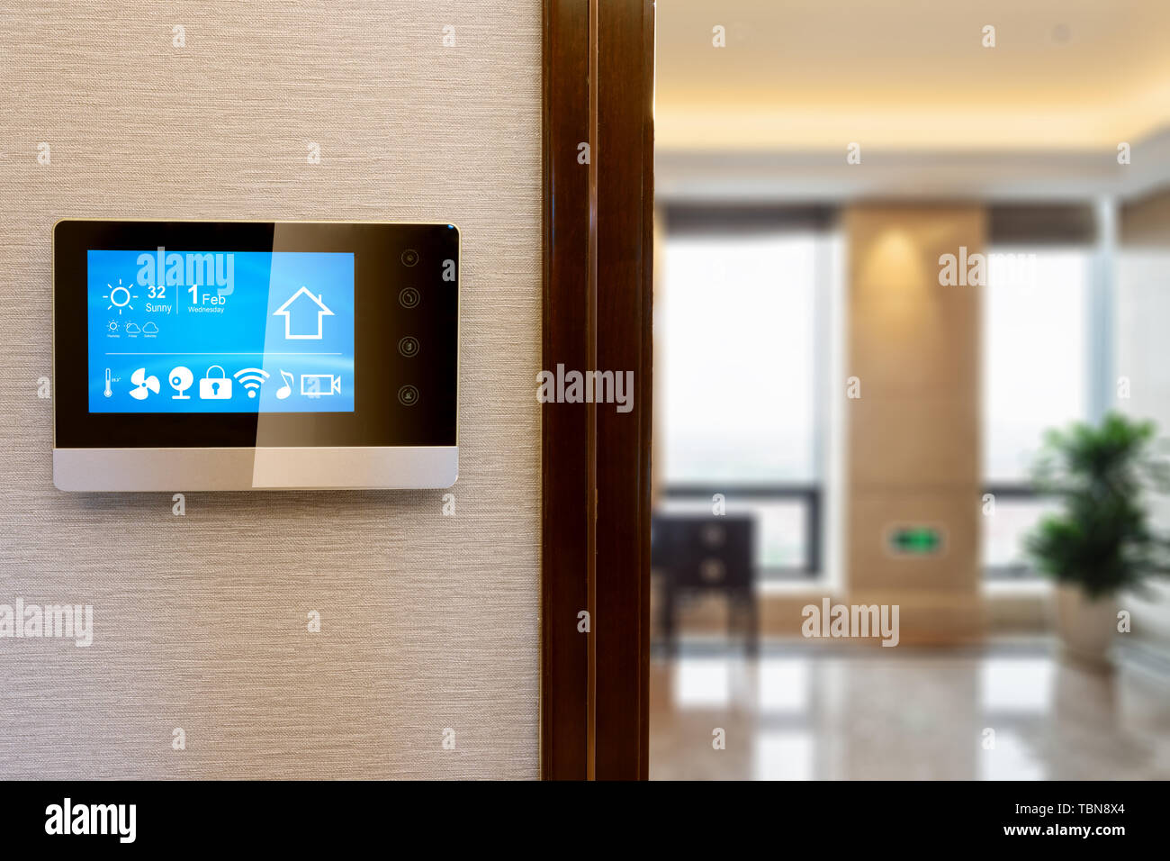 digitalscreen in smart home Stock Photo - Alamy