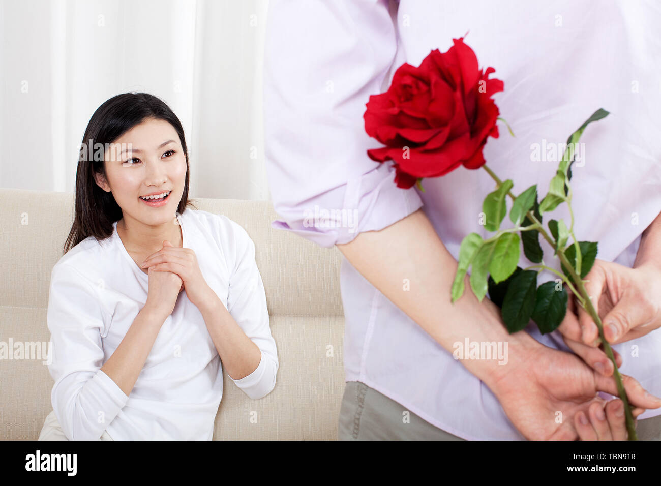 Men courtship with roses Stock Photo - Alamy