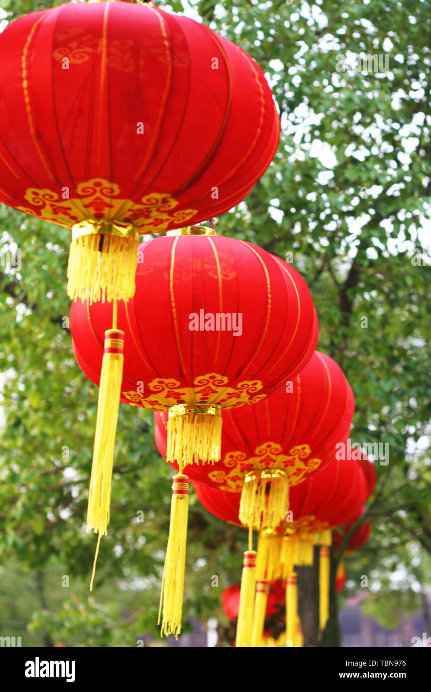 Redlantern in chinese model Stock Photo - Alamy