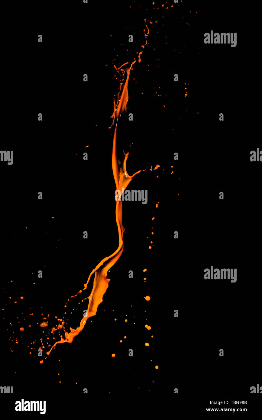 isolated orange water splash on background Stock Photo - Alamy