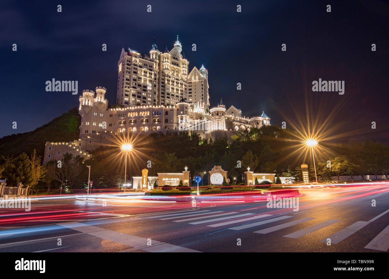 Night view of modern city Dalian Stock Photo - Alamy