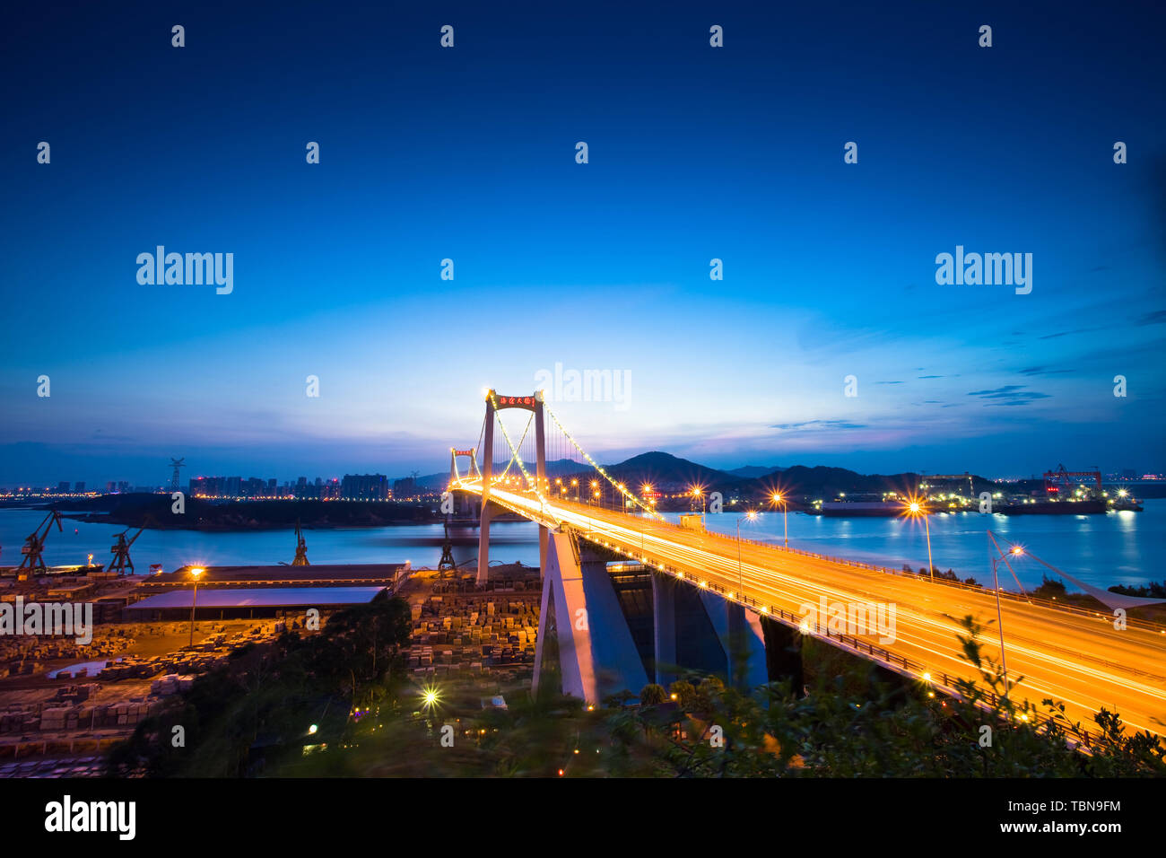 Bridge at night Stock Photo - Alamy