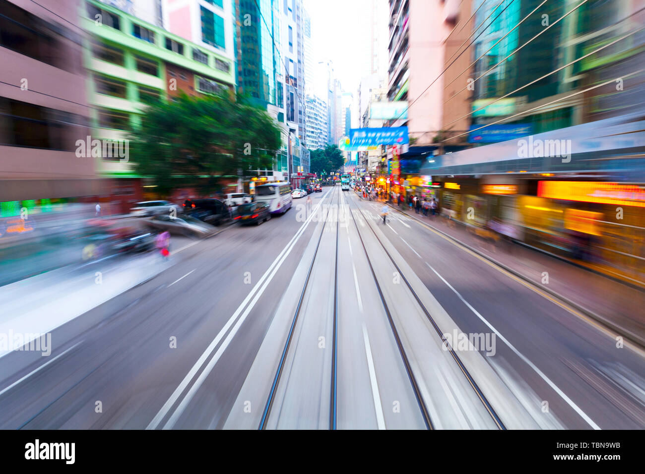 traffic blur motions in modern city hong kong street Stock Photo - Alamy