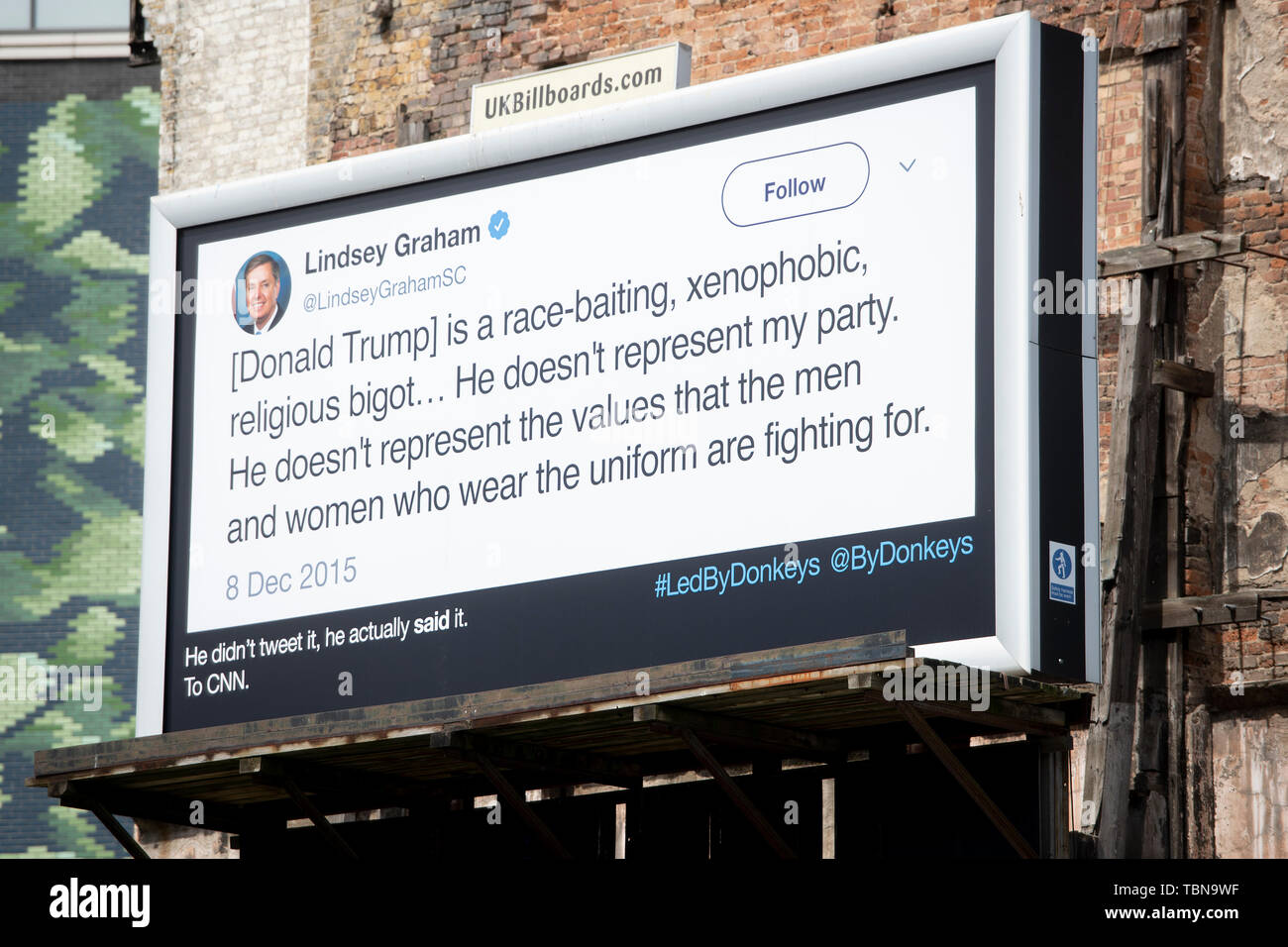 An anti-Donald Trump billboard in London by campaign group Led By ...