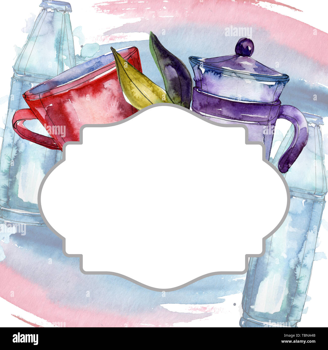 Fresh and cold soft drinks. Watercolor background illustration set ...