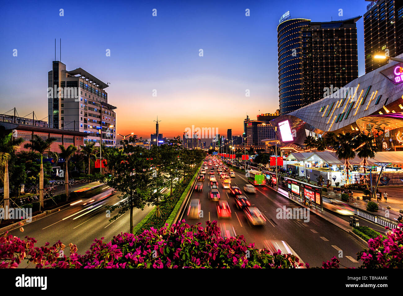 National Day, Night View, Blues, Sunset, Traffic Flow, City, Street ...