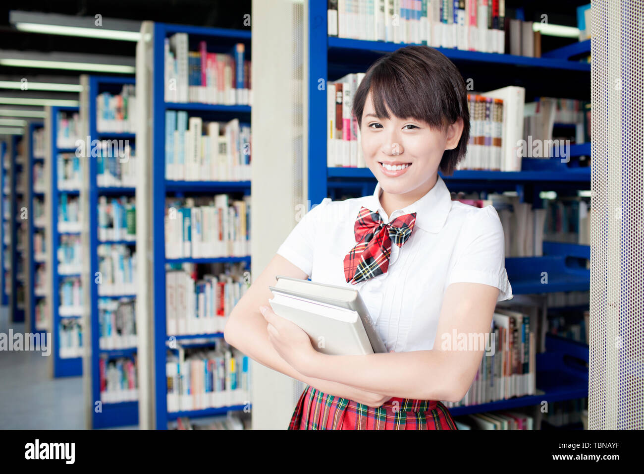 High school students study in the library Stock Photo - Alamy