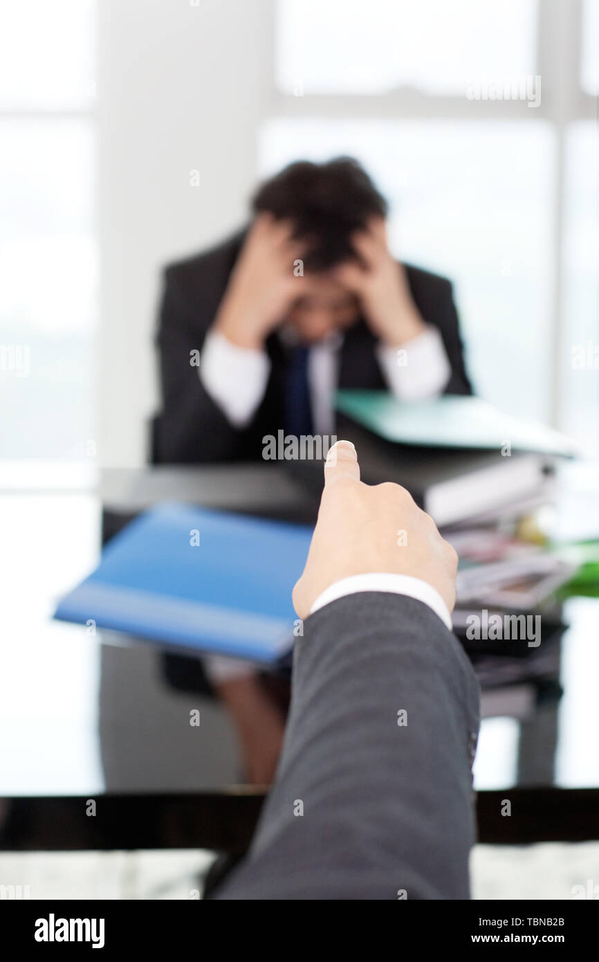 The look on a business person's face when they're scolded Stock Photo ...