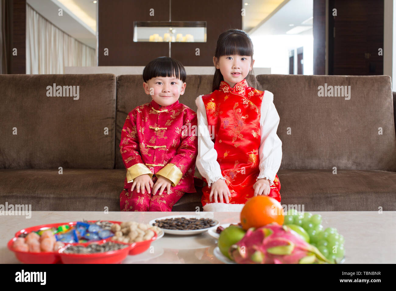 The family celebrate the Spring Festival Stock Photo - Alamy