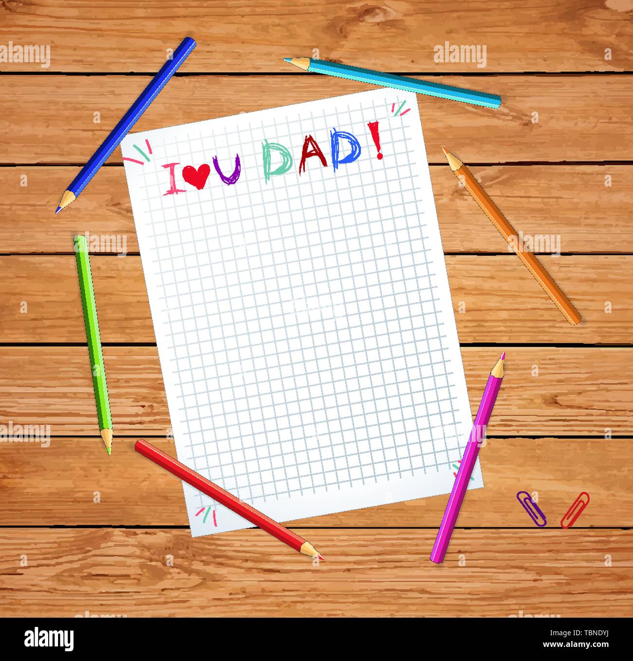 Kids happy fathers day drawing Stock Vector Images - Alamy