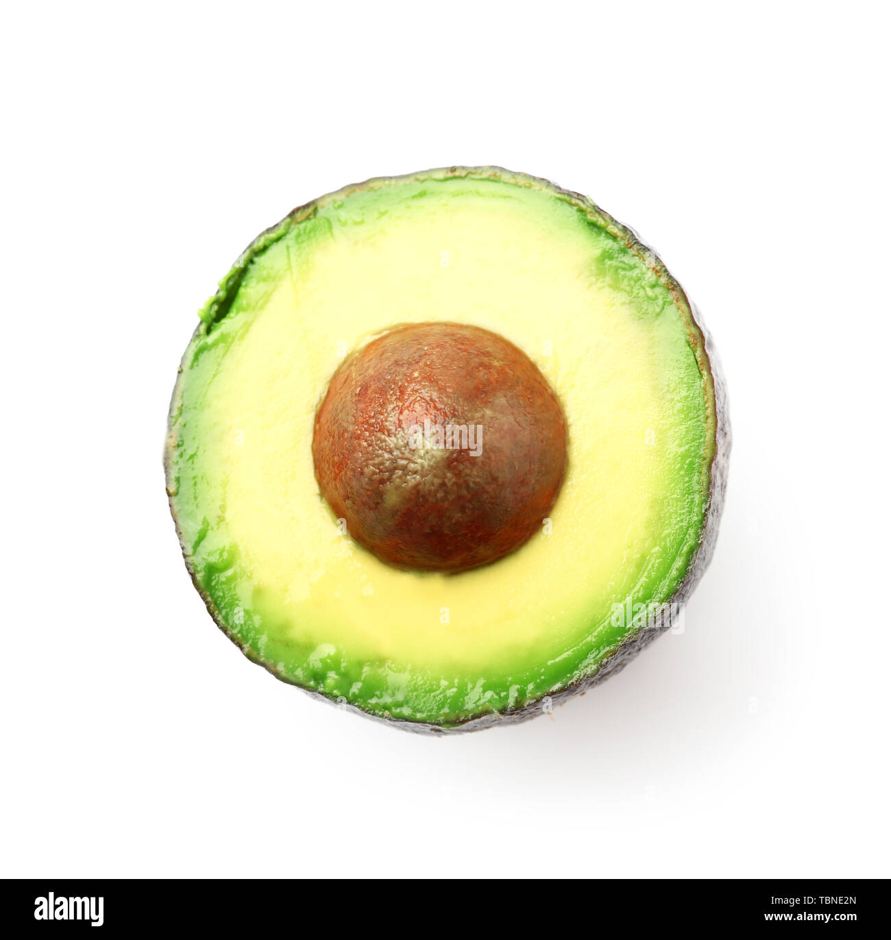 Fresh cut avocado on white background Stock Photo - Alamy