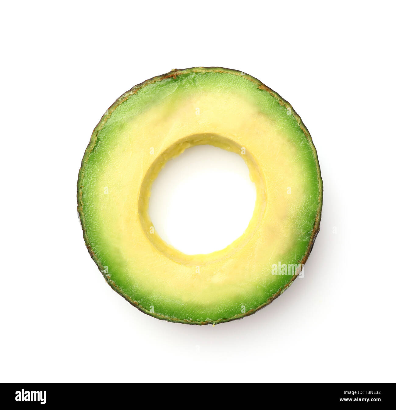 Fresh cut avocado on white background Stock Photo - Alamy