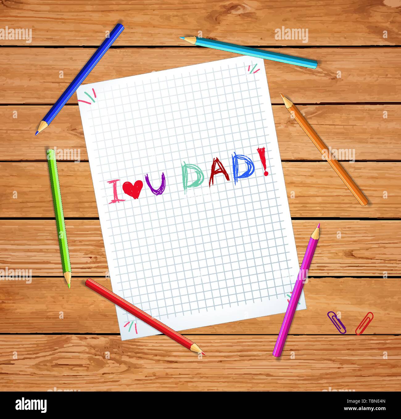 Kids happy fathers day drawing Stock Vector Images - Alamy
