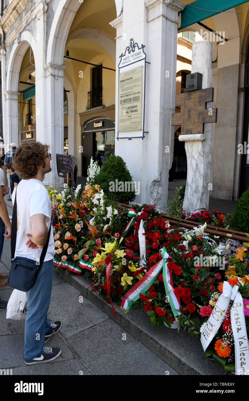 Fresh flowers at memorial for terrorist victims killed by fascist ...