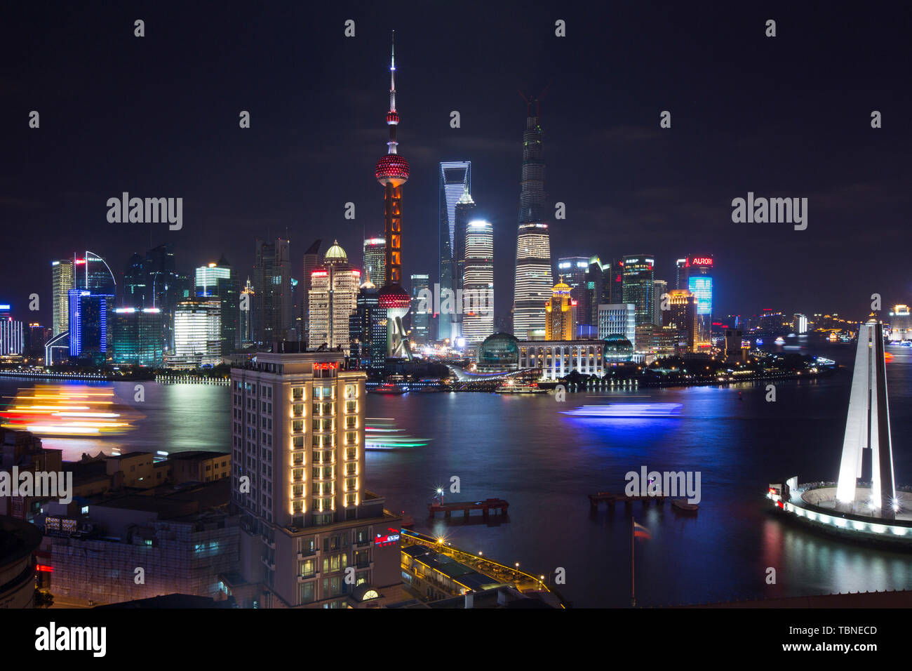 The gorgeous night view of Shanghai Stock Photo - Alamy