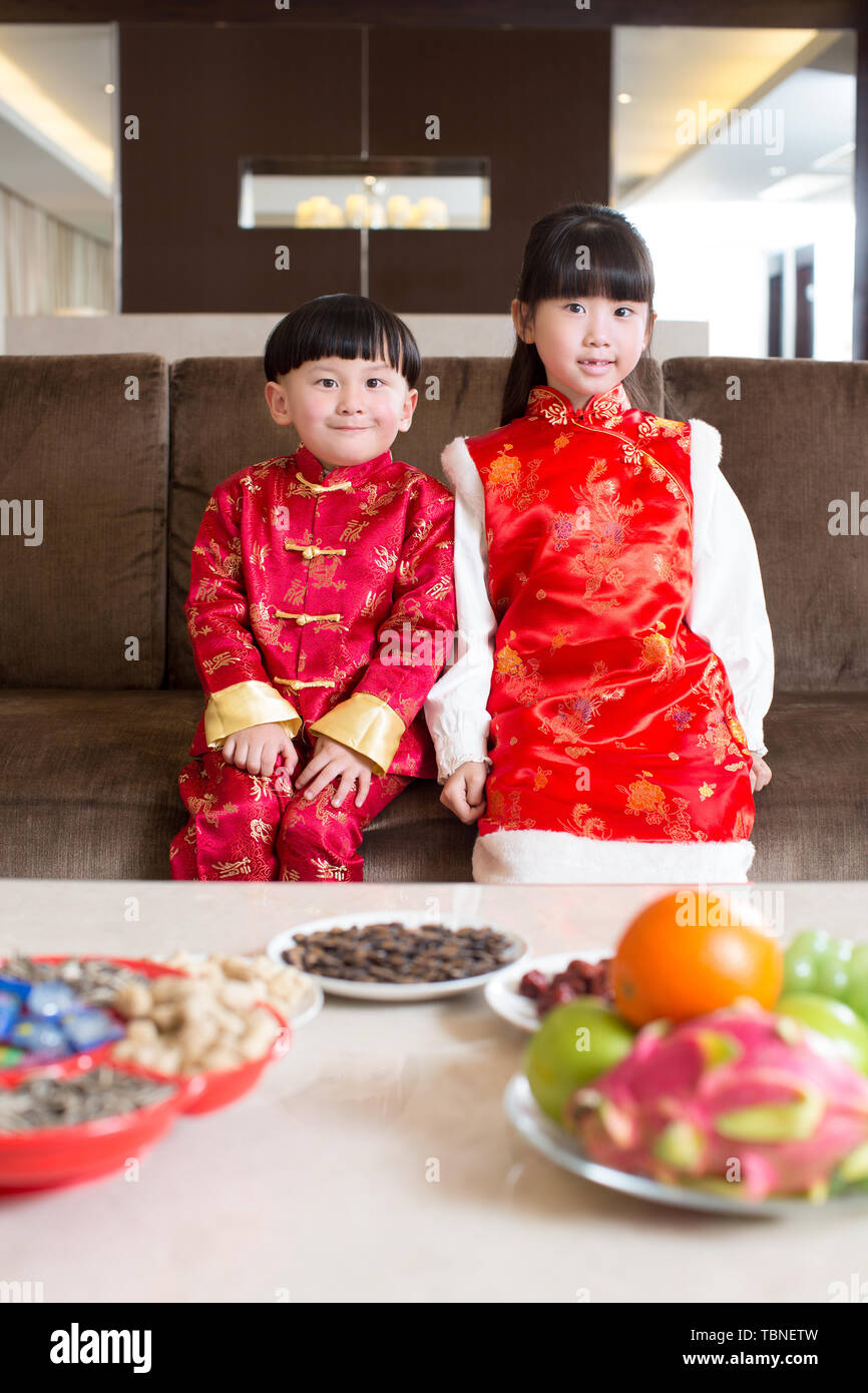 The family celebrate the Spring Festival Stock Photo - Alamy