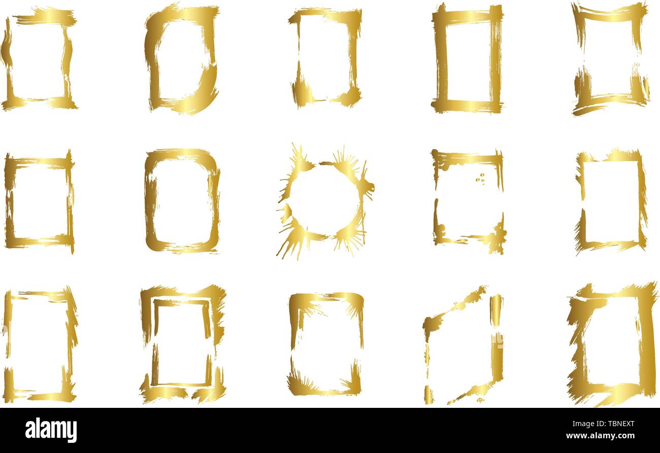 Vector Set of dry brush frames. Hand drawn artistic frames. Grunge ...