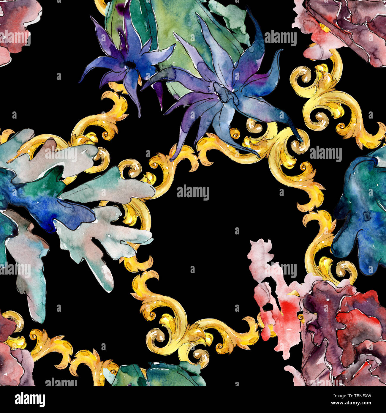 Colorful aquatic underwater nature coral reef. Watercolor illustration ...