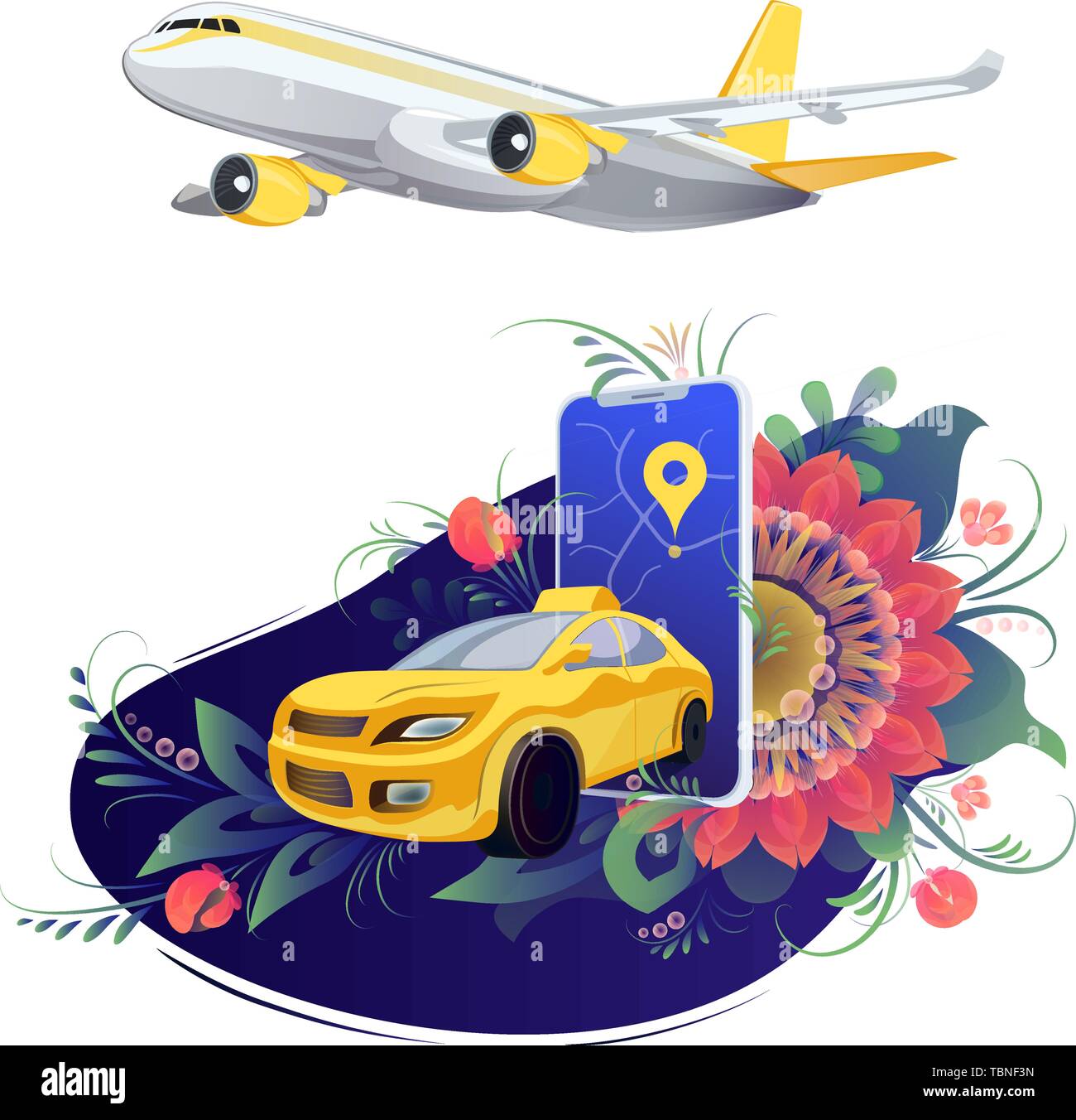 Vector Transport logistics and transportation. Global courier delivery ...