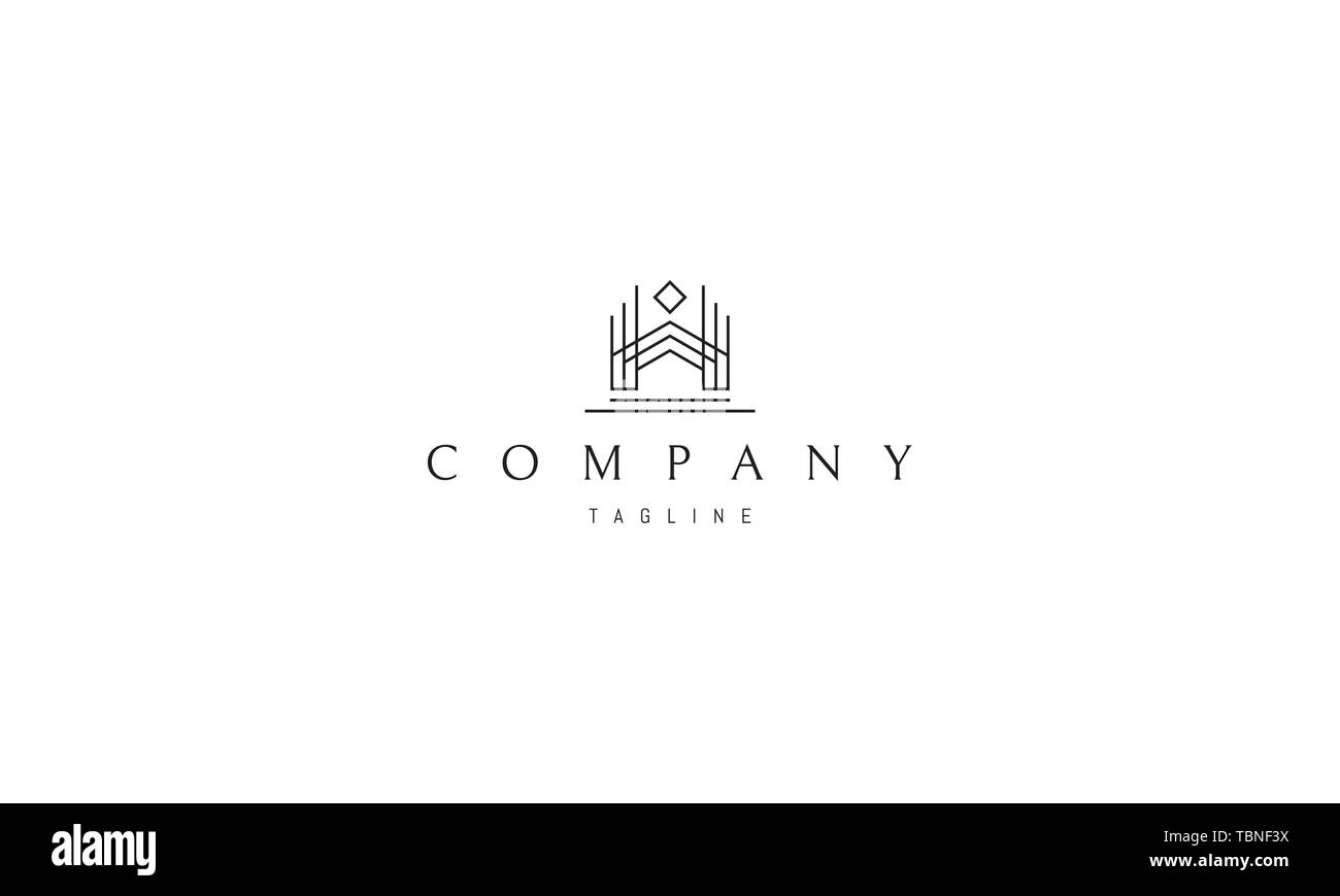 Asian house abstract black line vector logo design Stock Vector Image ...