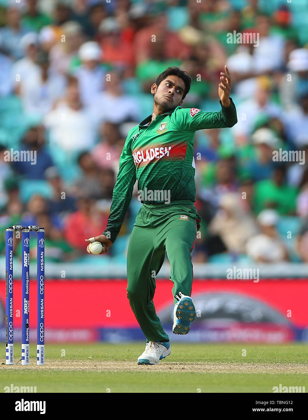 Bangladesh's Mehedi Hasan during the ICC Cricket World Cup group stage ...