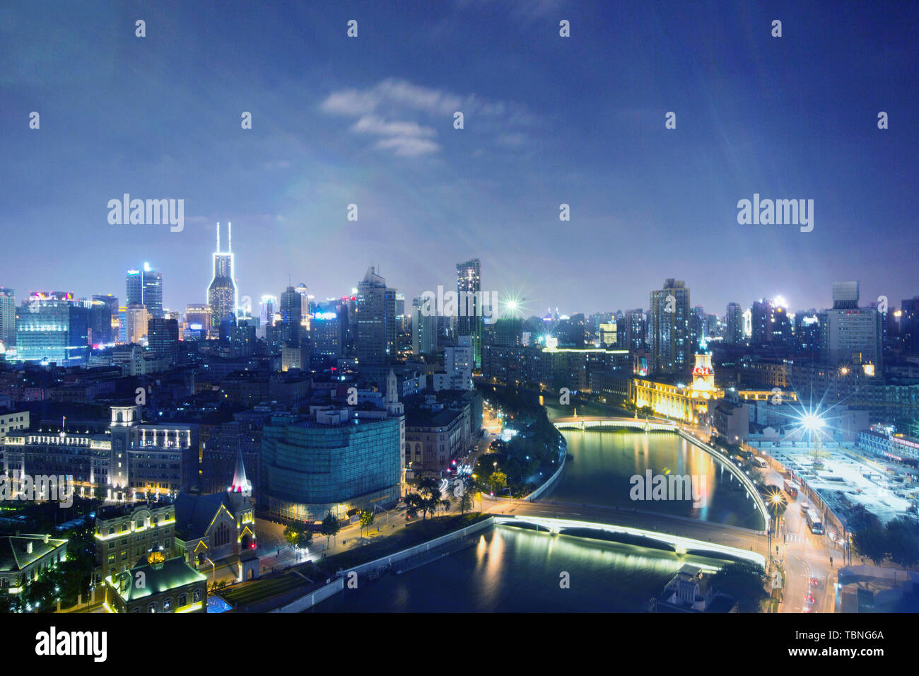 The gorgeous night view of Shanghai Stock Photo - Alamy