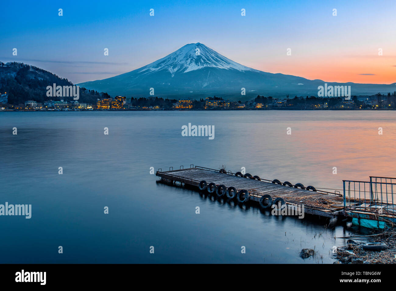 Mount Fuji at sunset Stock Photo - Alamy