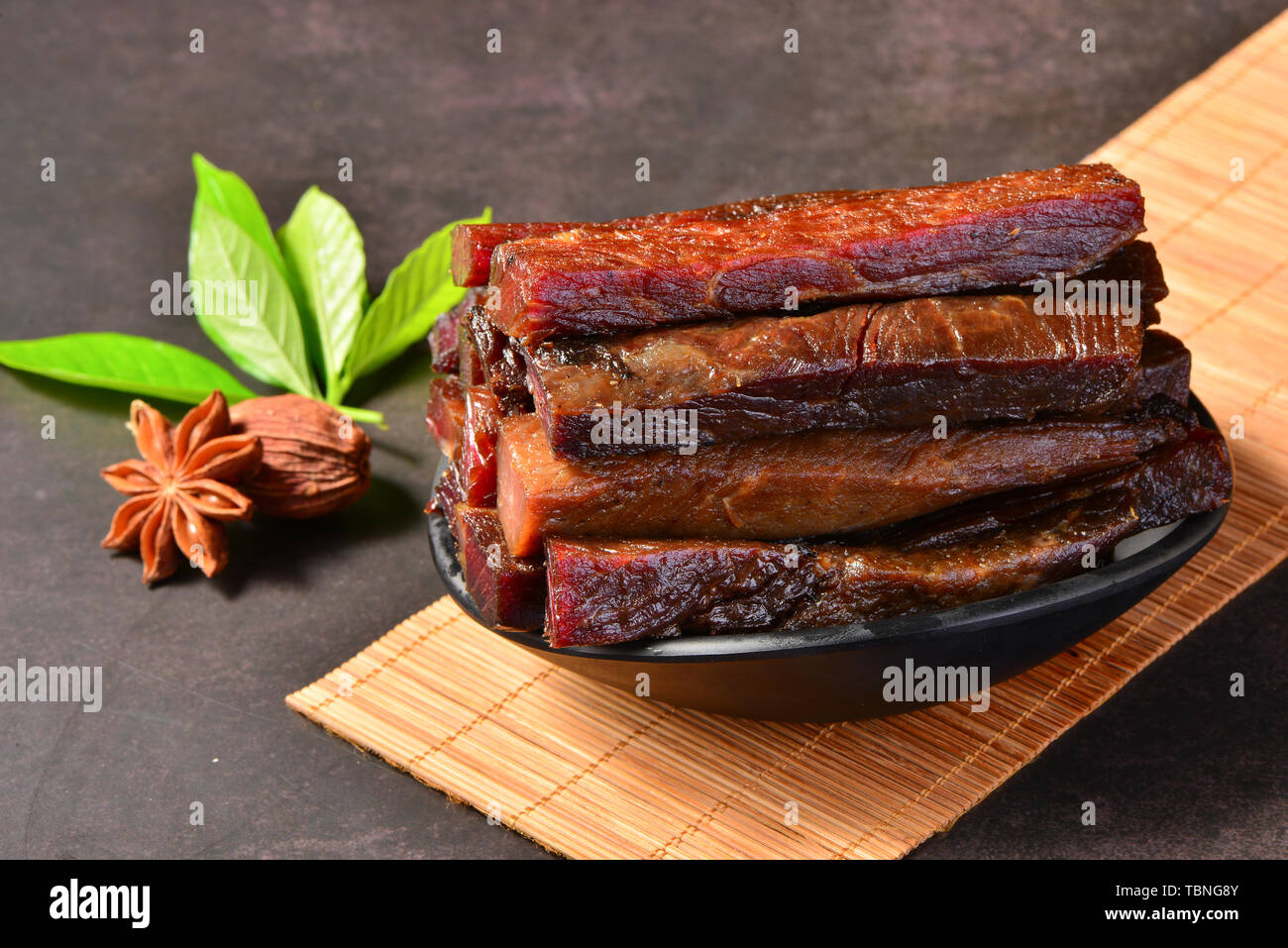 Air-dried hand-torn beef HD picture Stock Photo - Alamy