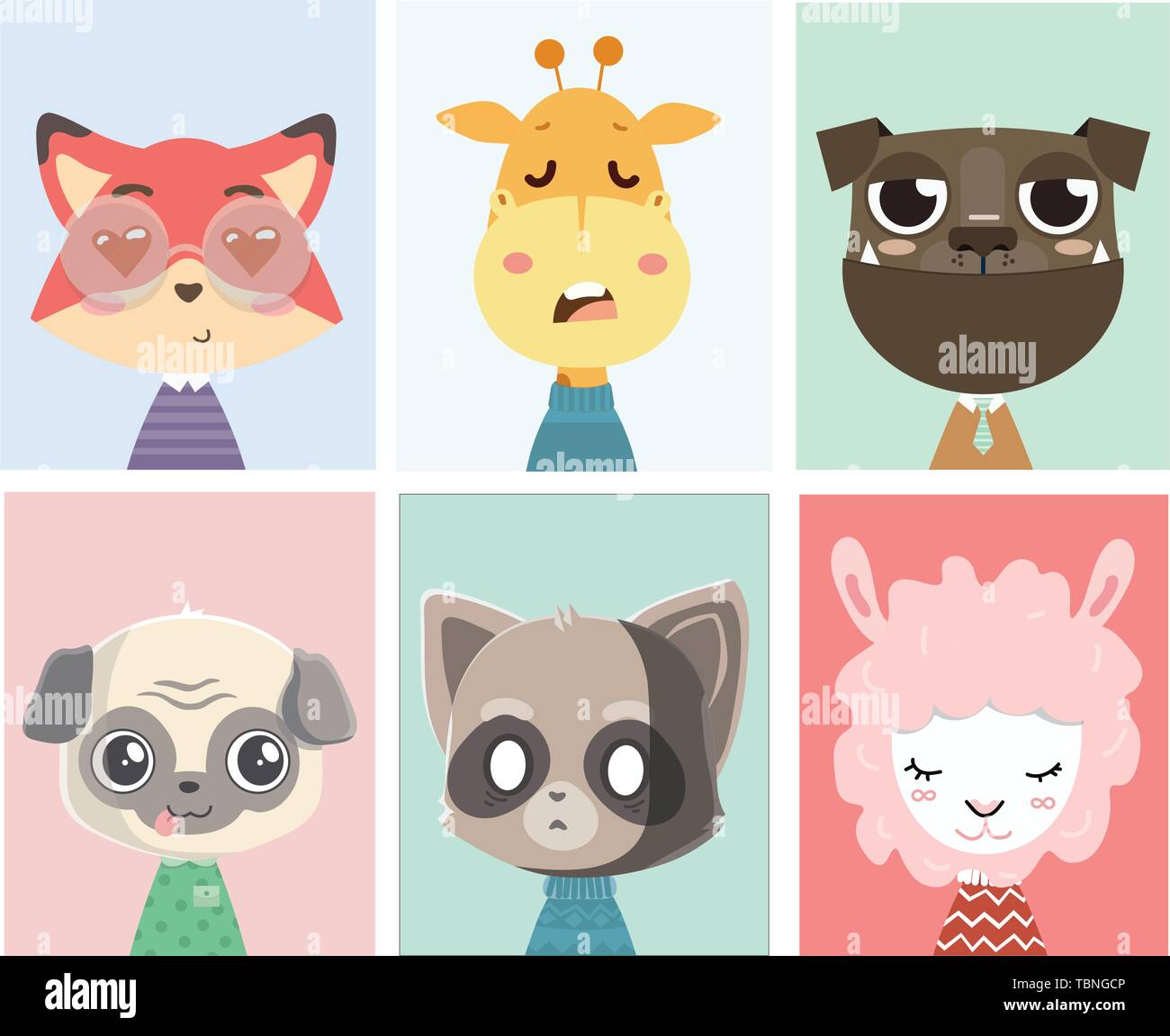 Greeting card funny pug Stock Vector Images - Alamy