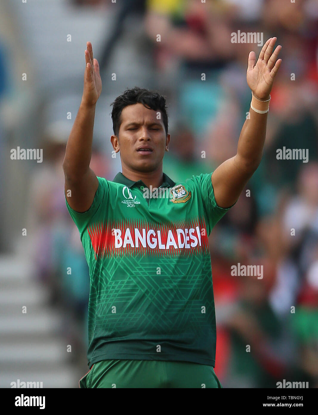 Bangladesh's Mohammad Saifuddin celebrates after taking the wicket of ...