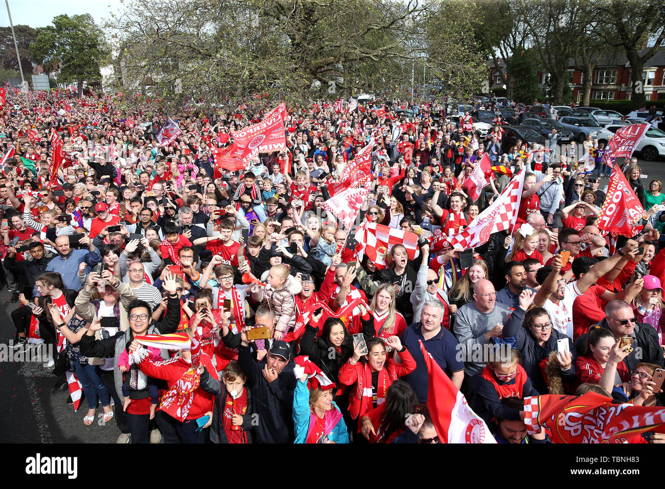 Liverpool fans gather for the Champions League Winners Parade in ...