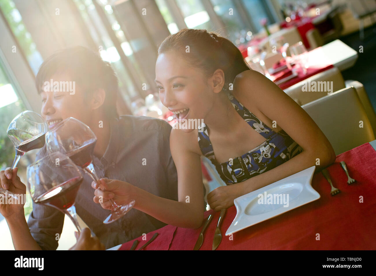 A couple dined at a restaurant Stock Photo - Alamy