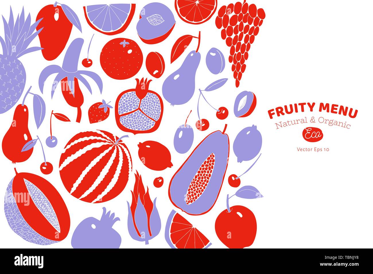 Scandinavian hand drawn fruit design template. Vector illustrations ...