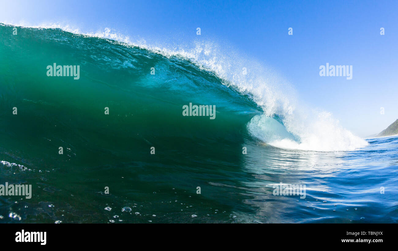 Ocean swimming closeup water photo inside hollow crashing wave natures ...
