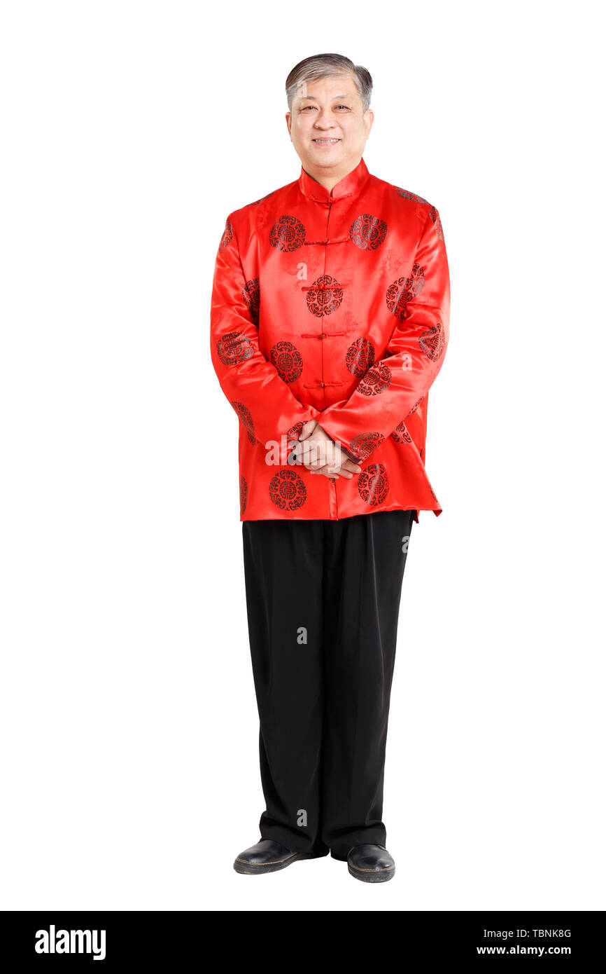 gesture of smiling old chinese man with mandarin Stock Photo - Alamy
