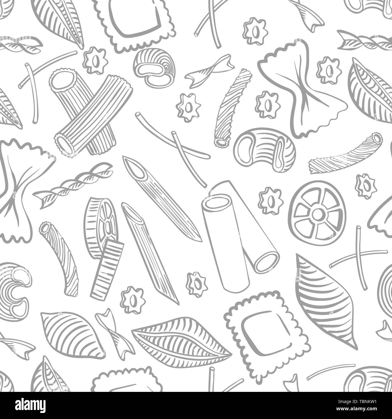 seamless pattern with italian macaroni of different kinds. light ...
