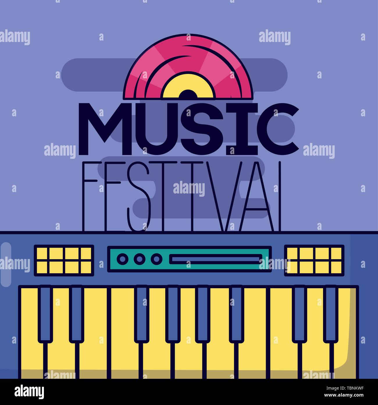 synthesizer vinyl record music festival background Stock Vector Image ...