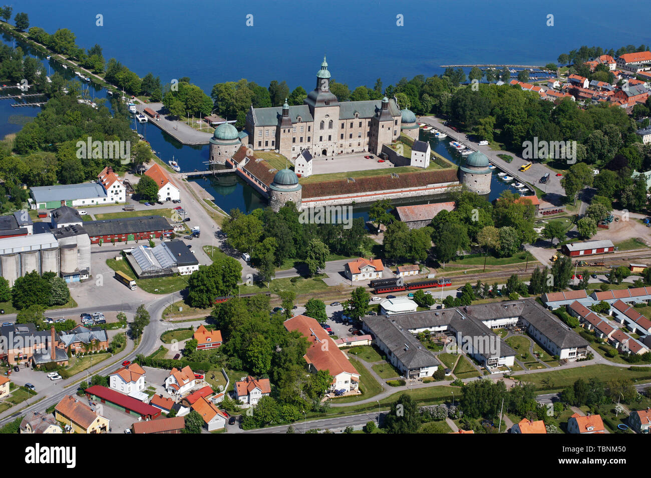 Aerial view, city of Vadstena, Sweden Stock Photo - Alamy