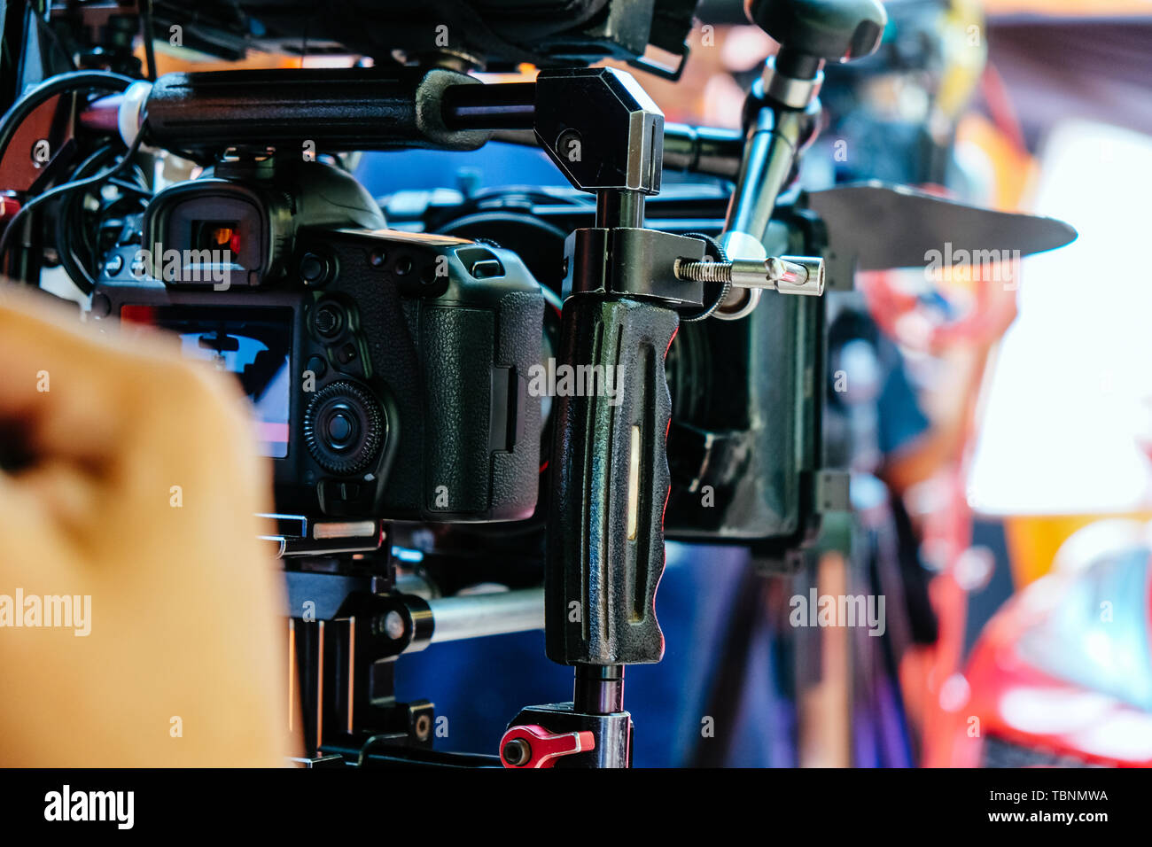 image of Film production crew background Stock Photo - Alamy