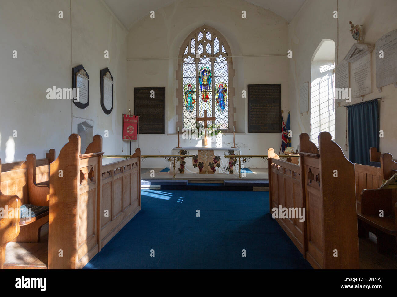 Inside village church of Saint Michael, Tunstall, Suffolk, England, UK ...