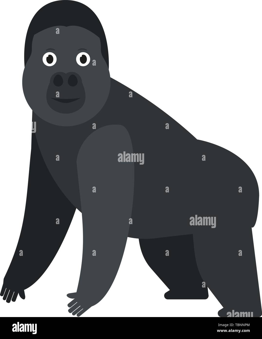 Gorilla icon in flat style, african animal vector illustration Stock ...