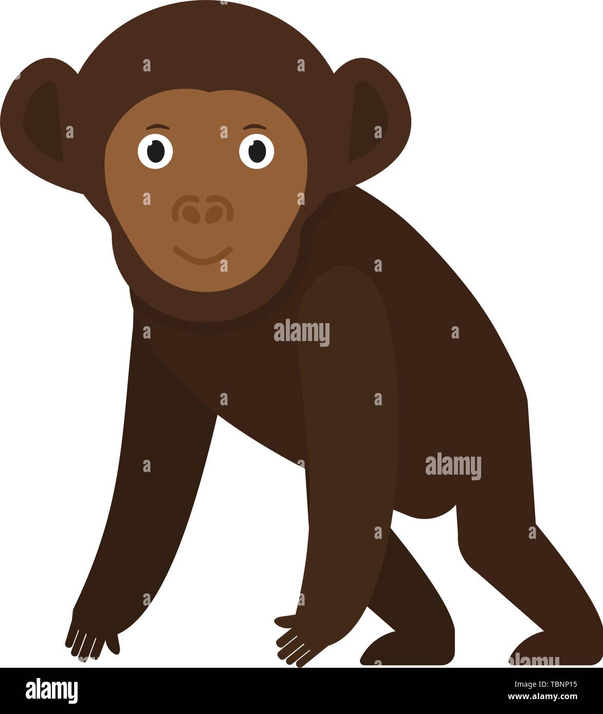 Chimpanzee icon in flat style, african animal vector illustration Stock ...