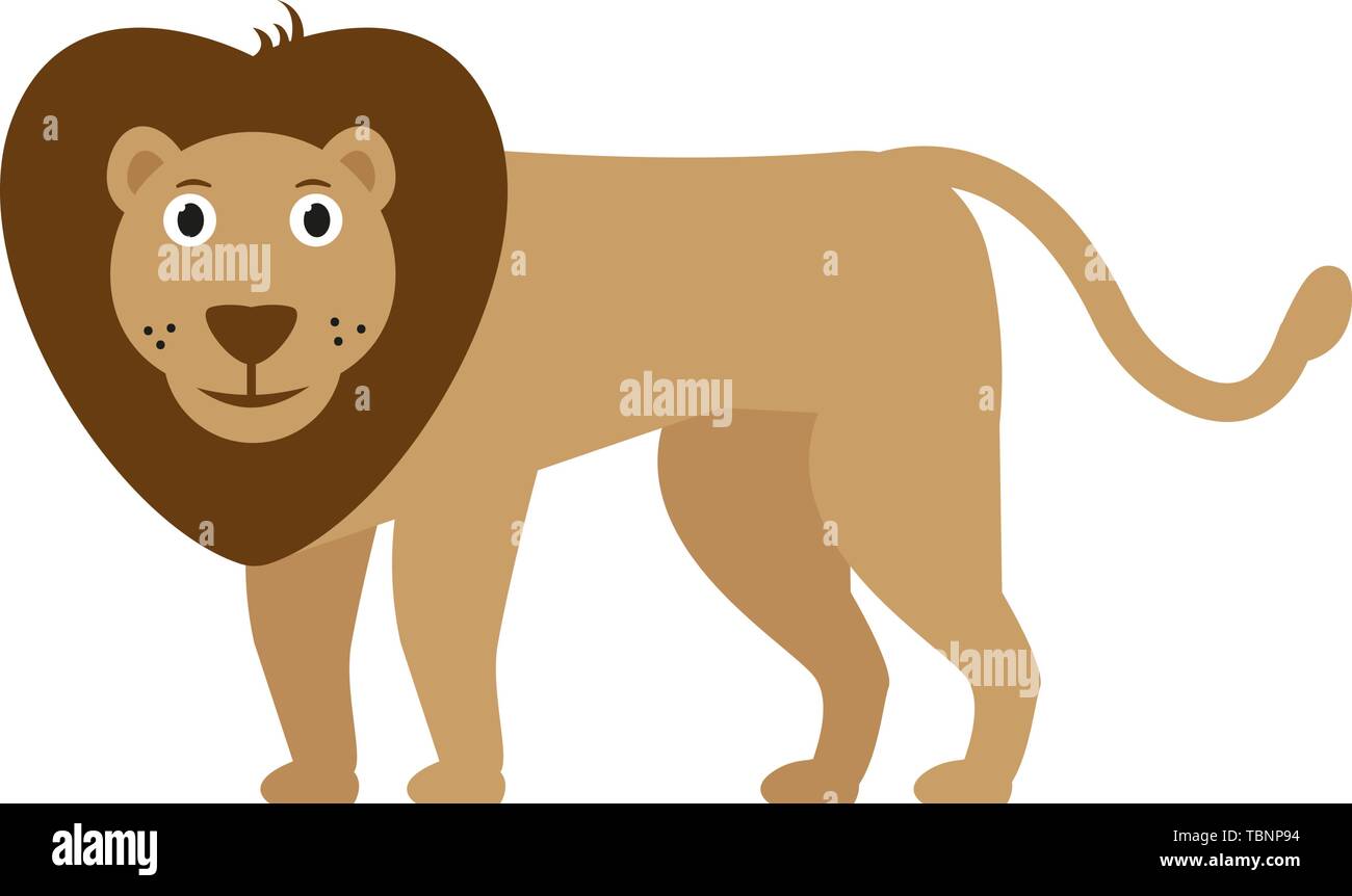 Lion icon in flat style, african animal vector illustration Stock ...