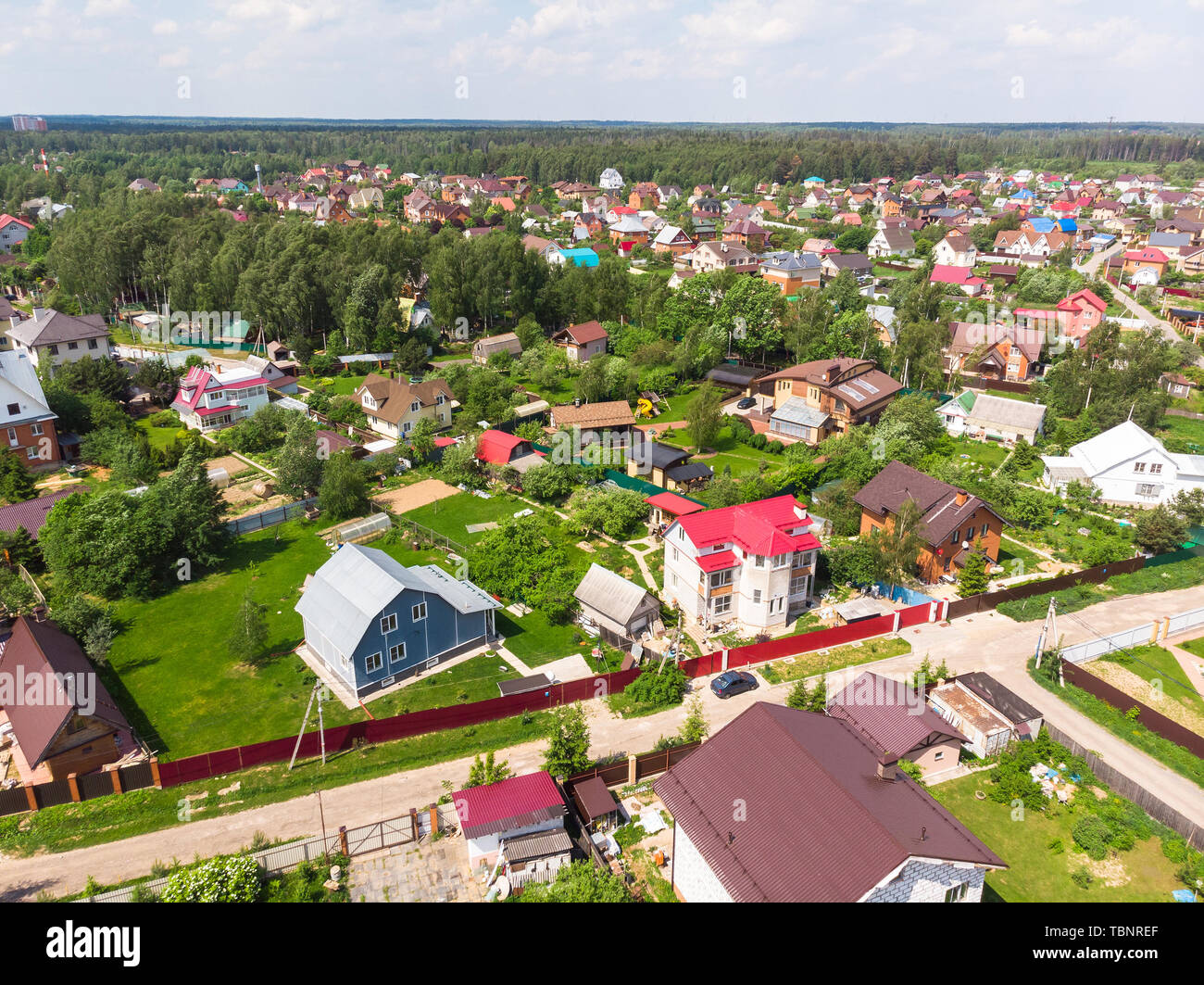 Moscow region village in Russia, a top view Stock Photo - Alamy