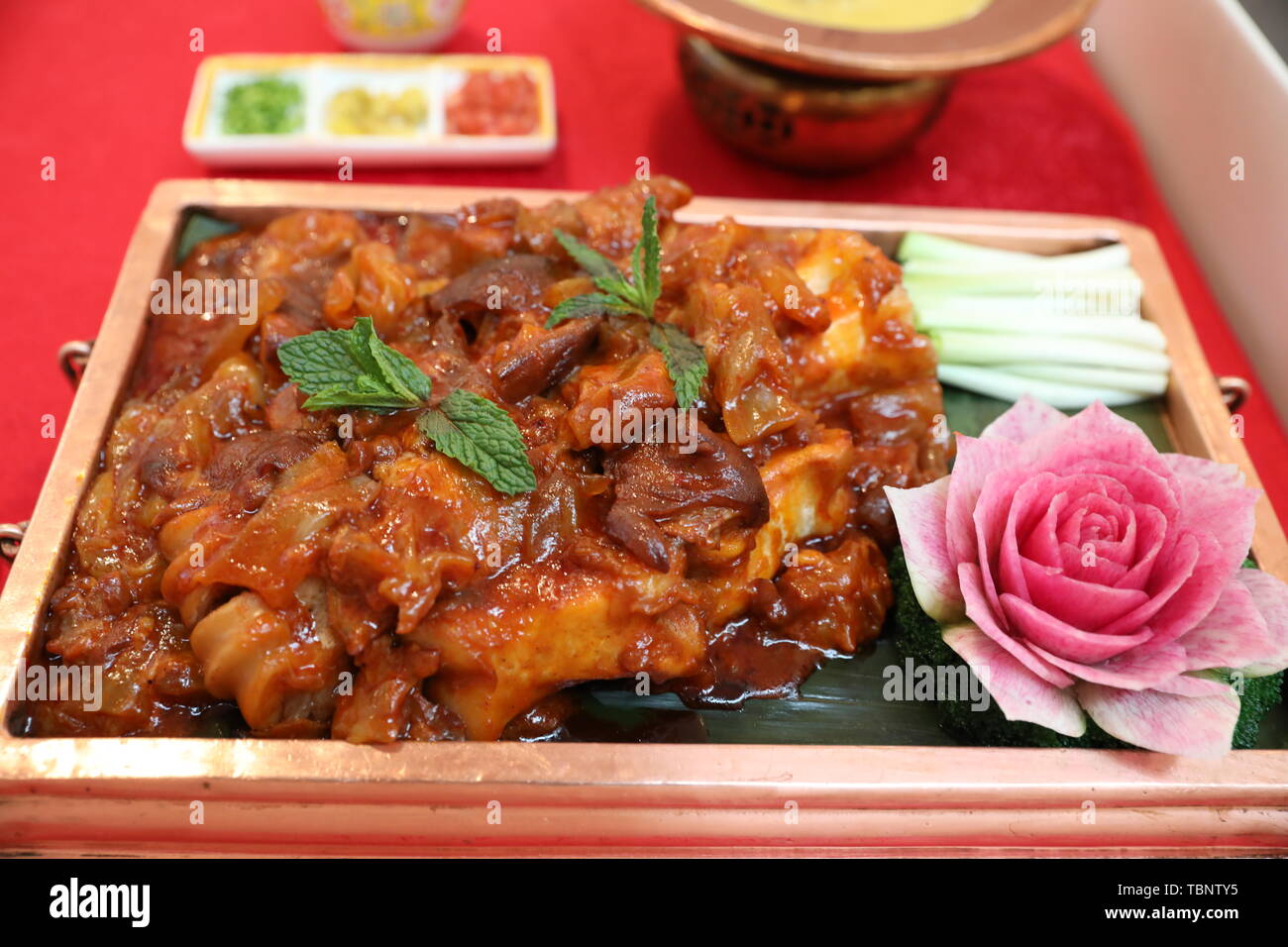 Braised beef hoof Stock Photo - Alamy