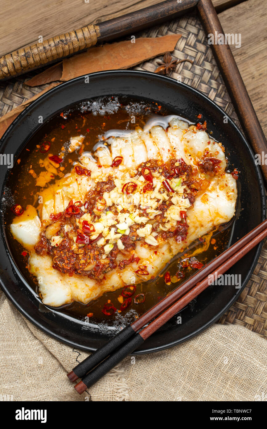 Spicy boiled fish Stock Photo - Alamy